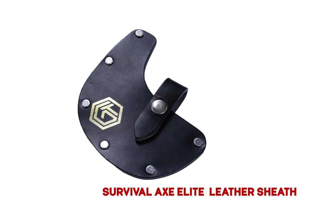 Green/Black Survival Axe Elite + Leather Sheath – Off Grid Tools